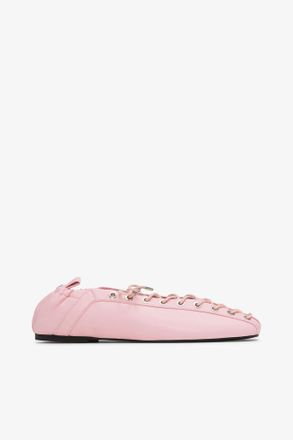Ganni Schn&uuml;r-Ballerinas in rosafarbene lila