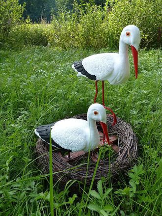 Generic STORCHENNEST Nest 2 STÖRCHE Storch - Familie ALS Set Figur, Top Qualität