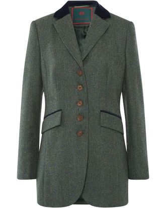 Reitmayer Tweed-Gehrock Gr&uuml;n/Blau, 42