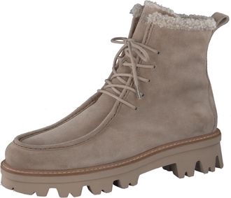 Paul Green Damen Schn&uuml;rbootie mit Warmfutter, Frauen Schn&uuml;rstiefeletten,Warm gef&uuml;ttert,Winterschuhe,Boots,Stiefel,Bootee,Beige (Almond),38.5 EU / 5.5 UK