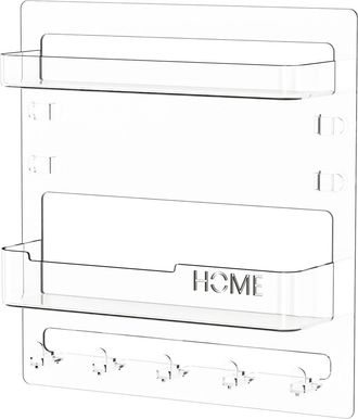 Generic Schwimmende Regale f&uuml;r Schlafzimmer - Wandorganisation f&uuml;r Haushaltswand, dekoratives Bettregal mit Haken und Kabelschellen, f&uuml;r Schlafzimmeraufbewahr
