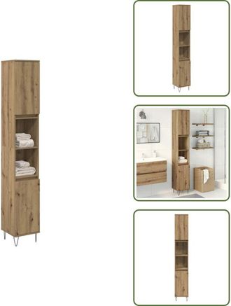 vidaXL Badschrank Artisan-Eiche 30x30x190 cm Holzwerkstoff - Badschrank - Badschr&auml;nke - Badezimmerschrank - Schrank