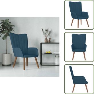 vidaXL The Living Store - Relaxsessel Blau Samt - Sessel Blau - Samt Sessel - Wohnzimmersessel - Bequemes Sofa - Lounge Chair