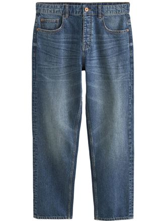 Next Herren Klassisches steife Jeans - Straight Fit Blau Vintage W: 38 / L: 29
