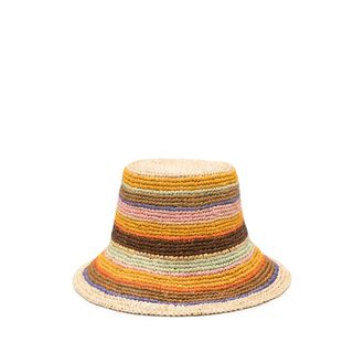 Zimmermann 8302XS26A2 Striped Raffia Bucket Hat - Multicolor