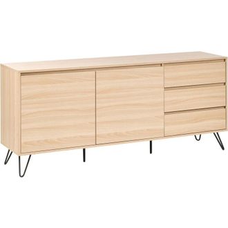 Beliani Sideboard mit 2 T&uuml;ren CARDIGAN Hellbraun
