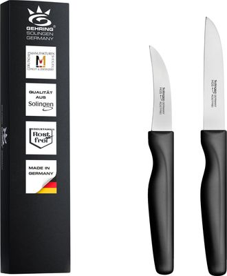 Gehring Solingen Gem&uuml;semesser und Sch&auml;lmesser Serie Wave 2er Set I rostfreier Edelstahl I ergonomischer Kunststoffgriff I 2-teiliges Messer Set I K&uuml;chenmesser