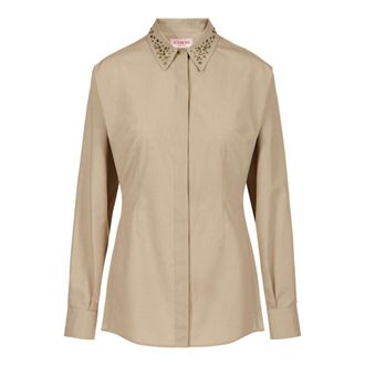 Iceberg Femme, Blouses et Chemises, Beige, Taille: 34 FR Chemise Popeline Manches Longues