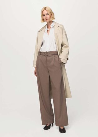 Mango Gerades Hemd aus Baumwoll-Lyocell-Mischung cremewei&szlig; - Damen - 4XL - MANGO