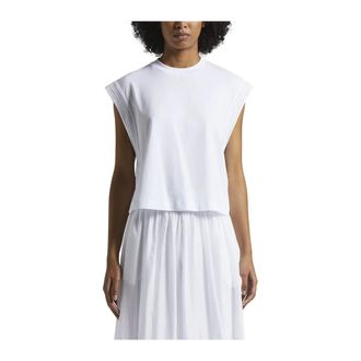 PESERICO Femme, Tops, Blanc, Taille: 34 FR Chemise en jersey de coton bi-&eacute;lastique