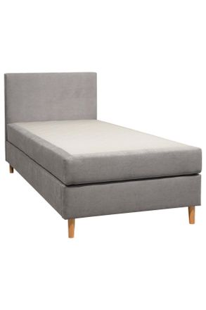 Boxxx Boxbett, Hellgrau, Textil, Buche, massiv, H2, H&ouml;he ca. 16 cm, 120x200 cm, gepolstertes Kopfteil, in verschiedenen Gr&ouml;&szlig;en erh&auml;ltlich, Schlafzimmer, Bet