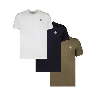 Moncler Homme, Tops, Multicolore, Taille: L J1 091 8C000025 829H8 3P3 T-shirt col rond