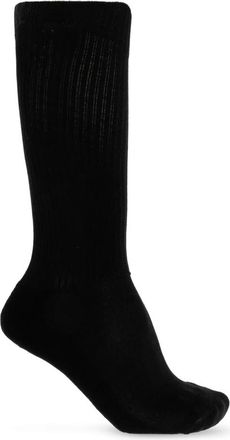 Rick Owens Homme, Sous-v&ecirc;tements, Noir, Taille: M Long Socks With Logo