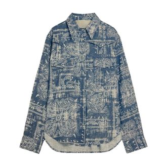 A Paper Kid Femme, Blouses et Chemises, Bleu, Taille: 36 FR Camicia