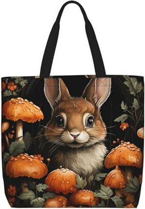 Generic Lapin Aux Champignons Sac Fourre-Tout Pliable Sacs De Courses Imperm&eacute;able Sac Courses Pour Voyage Quotidienne Shopping