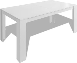 vidaXL Table à manger 140x80x75 cm blanc