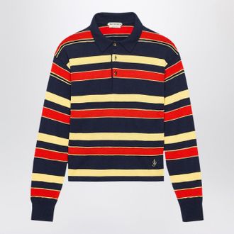J.W.Anderson Navy-gestreiftes Poloshirt aus Baumwollmischung