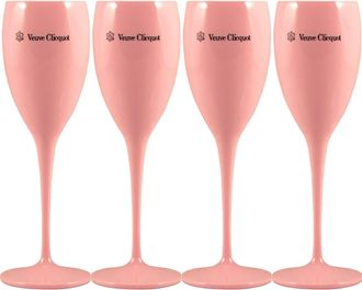 Veuve Clicquot Acryl Flutes Cup Ice Champagner Imperial 4 STÜCK (Pink)