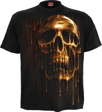 Spiral Dripping Gold M&auml;nner T-Shirt schwarz 4XL 100% Baumwolle Halloween, Horror, Rockwear, Totenk&ouml;pfe