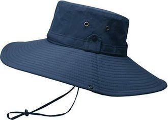 Generic Chapeau pour femme - Pliable - Imperm&eacute;able - Pour homme - Casquette de protection respirante - Casquette de baseball - Bonnet de bain - Tissu, Marine,