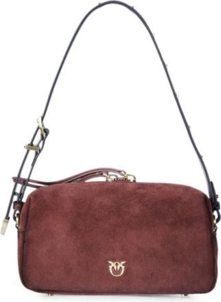 Pinko Pinko - Bauletto Trittico Mini en daim - Femme - Sacs - Brun - Taille: ONE Size