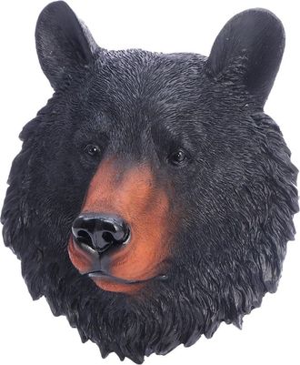 NUOBESTY Realistisches Resin Tierkopf Wandornament B&auml;renkopf Wanddeko Kunstharz Handwerk Kreative Wandverzierung Wohnzimmer Dekoration Geschenkidee