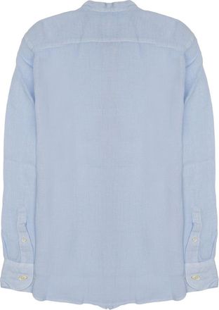 120% Lino 100% Linen Shirt - Blue