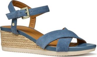 Geox Femme D ISCHIA Corda B Sandale compensée, Avio, 38.5 EU