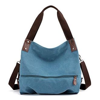 Generic Sac &agrave; bandouli&egrave;re en toile pour homme/femme avec plusieurs poches pour voyage, p&ecirc;che, camping, travail, usage quotidien 2026, bleu, 31*30*17 cm / 12.2