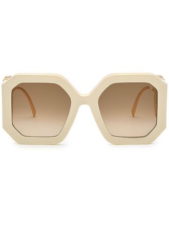Philipp Plein Eyewear Sonnenbrille mit Oversized-Gestell - Nude