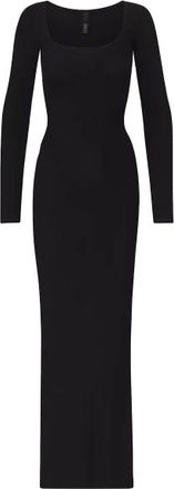 SKIMS Skims, Femme, Robes, Noir, Taille: 38 FR Soft Lounge Long Sleeve Dress