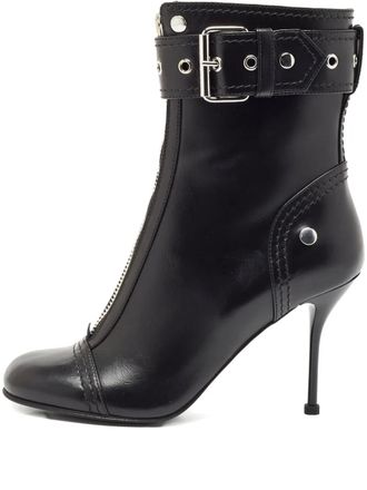 Alexander McQueen bottines zippées et cloutées - Noir