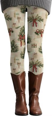 Generic Pantalon de pyjama de No&euml;l pour femme - Imprim&eacute; P&egrave;re No&euml;l - Taille &eacute;lastique - Doux et confortable - Legging long &agrave; la cheville pour le jour de No&euml;l, 
