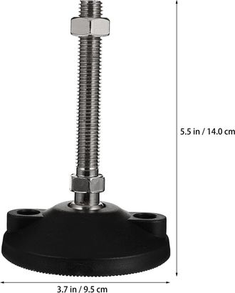 Valiclud 4 St&uuml;ck Verstellbare Nivellierf&uuml;&szlig;e aus Nylon mit Gummipolster rutschfeste Maschinenf&uuml;&szlig;e f&uuml;r M&ouml;bel Tische und Regale 100Xm14mm