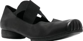 Uma Wang Crossover Strap Square Toe Ballet Flat - Black