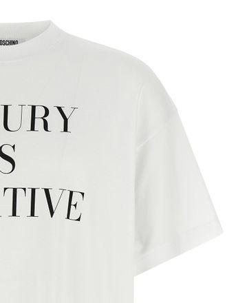 Moschino Text-Printed Cotton T-Shirt - White