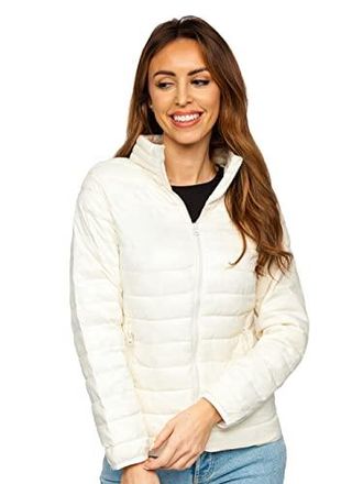 BOLF Femme Blouson Doudounes de Transition Vetements Legeres Veste Matelasse Sportif 1141 Beige M [D4D]