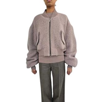Rick Owens Femme, Vestes, Rose, Taille: 36 FR Bomber Court Secchia