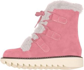 Generic Bottes de neige pour femme - Doubl&eacute;es en fausse fourrure - Style d&eacute;contract&eacute; et confortable - Couleur unie - Classique - Chaudes - &Agrave; lacets - Chaussur