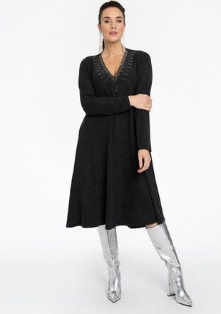 Yoek Midikleid Damen Kleid Gro&szlig;e Gr&ouml;&szlig;en mit langen &Auml;rmeln