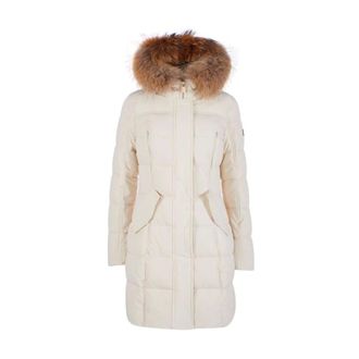 Yes-Zee YES Zee, Femme, Manteaux, Blanc, Taille: 36 FR Veste matelass&eacute;e en softshell avec capuche en fourrure