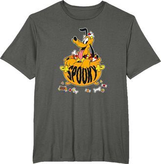 Disney Pluto Happy Halloween Spooky Cauldron with Candy T-Shirt