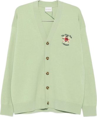Dr&ocirc;le de Monsieur Homme, Pulls, Vert, Taille: L Le Cardigan Slogan Rose