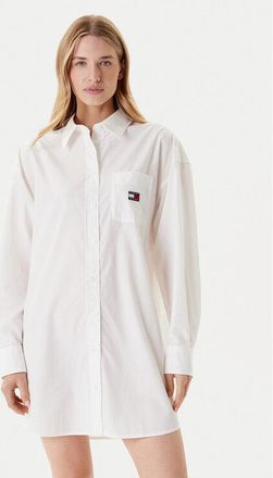 Tommy Jeans Hemdkleid DW0DW21122 Weiß Relaxed Fit