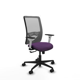 Piqueras y Crespo Lila Schreibtischstuhl Zulema mit wei&szlig;en und schwarzen Armlehnen, h&ouml;henverstellbare Lendenwirbelst&uuml;tze, ausgestattet mit 3 Positionen und Schneidschau