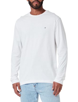 GANT Gant Herren REG Shield LS T-Shirt Logo Langarmshirt, Eggshell, S
