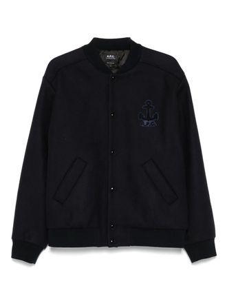A.P.C. veste à logo brodé - Bleu