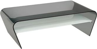 Vente-Unique marque+generique Vente-Unique-Table Basse - Verre trempé Noir - Tablette Blanche laquée - Kelly