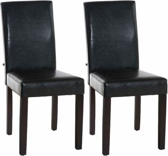 Clp 2er Set Esszimmerstuhl Ina Kunstleder braun dunkelbraun