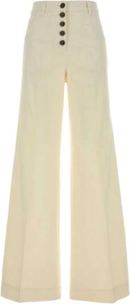Etro Femme, Pantalons, Blanc, Taille: W29 Jean &Eacute;vas&eacute; en Denim de Coton Stretch avec Boutons Pegaso
